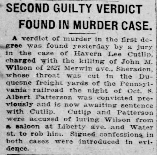 Albert Patterson and Havern Lee Cutlip – State Killings in the Steel ...